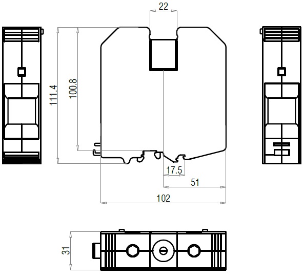 ترمینال ریلی پیچی سایز 150 مدل RTP150 رعد الکتریک - کانکتور الکتریک